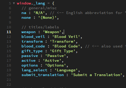 Submit a Translation | Code Vein Builder